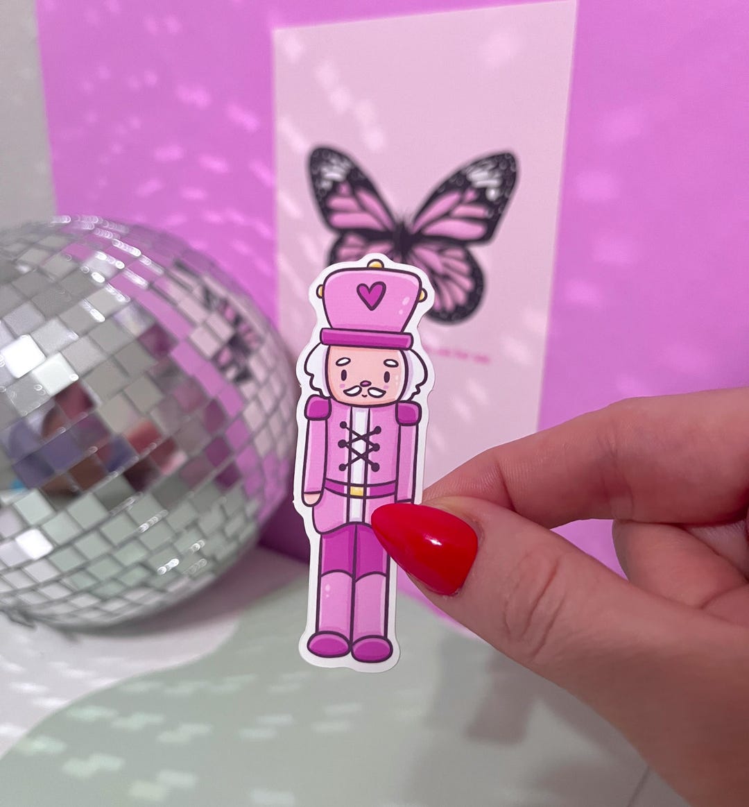 Pink Nutcracker Vinyl Sticker- Laptop Sticker- Waterbottle Sticker- Waterproof Sticker-pinkmas ...