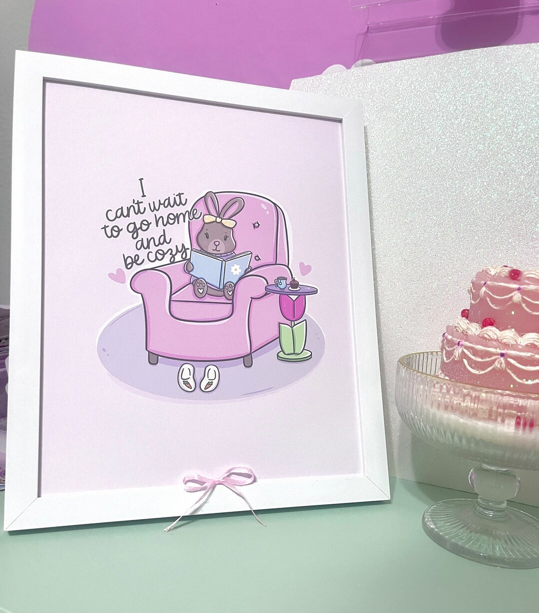Cozy Bunny Art Print: Home Decor Gift (5x7 or 8x10) - Etsy