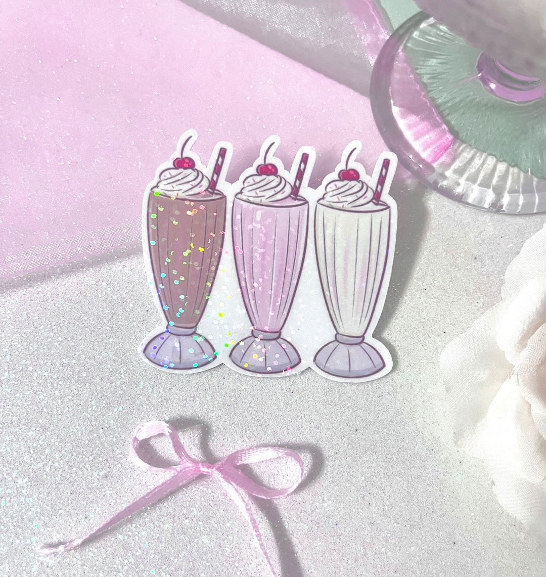 Milkshakes Sticker: Chocolate, Vanilla, Strawberry - Waterproof Laptop ...