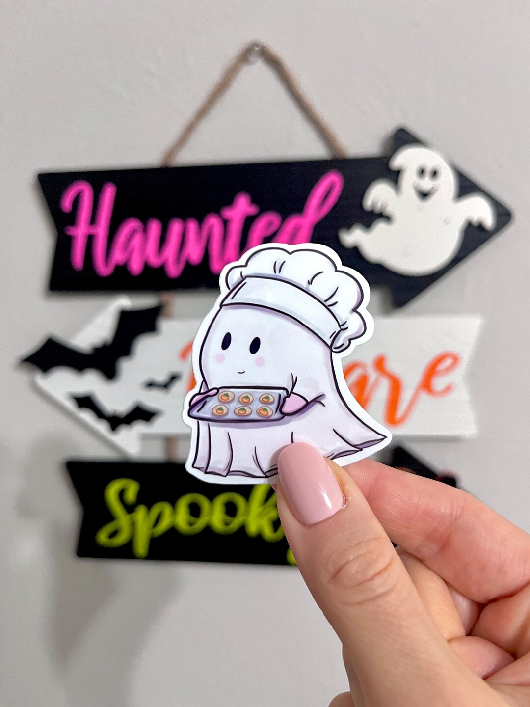 Baker Ghost Vinyl Sticker: Water Resistant Halloween Decal - Etsy