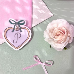 Custom Initial Heart Locket Water Resistant Sticker-unique Gift ...