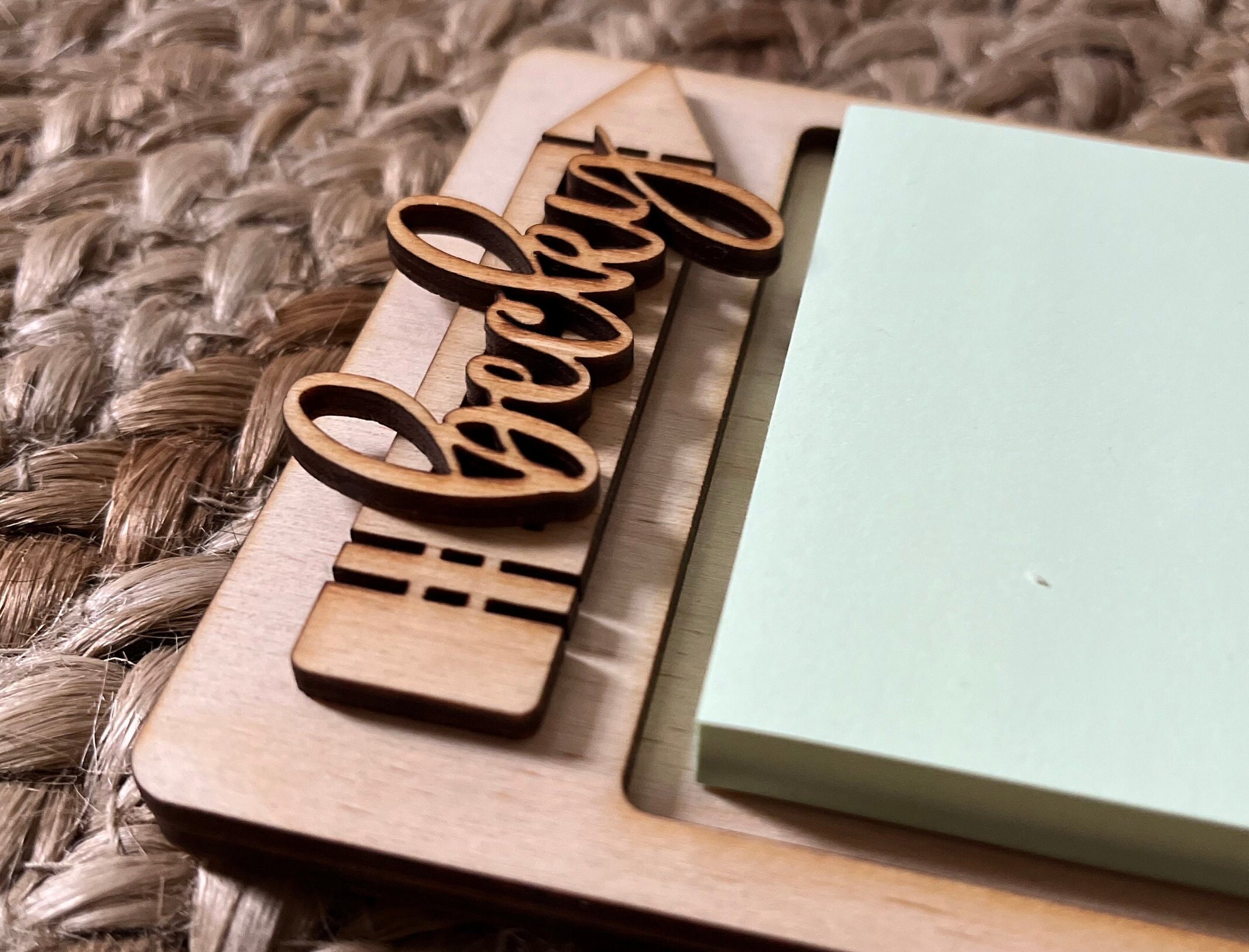 Personalized Wood Sticky Note Holder: Teacher Appreciation Gift, New ...