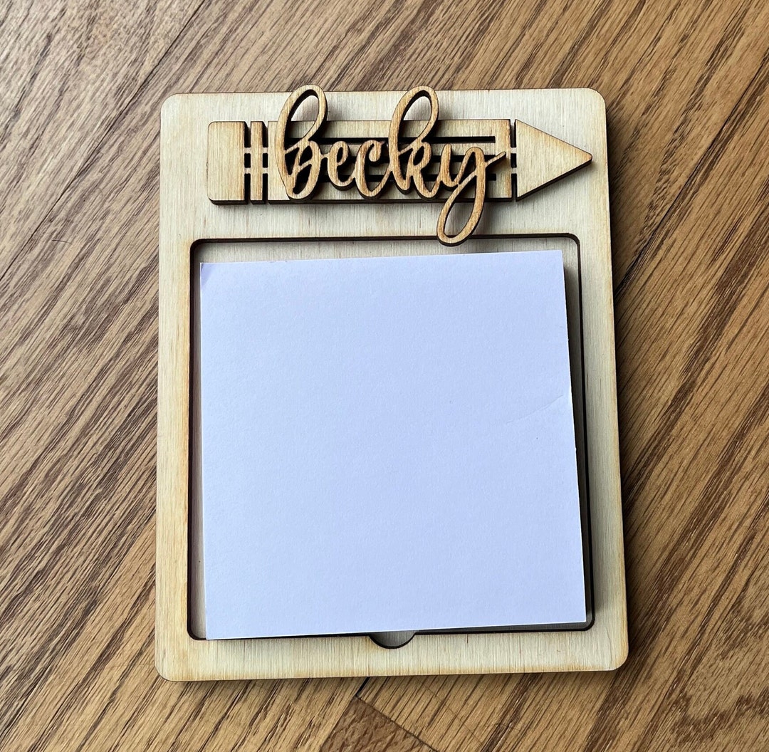 Personalized Wood Sticky Note Holder: Teacher Appreciation Gift, New ...