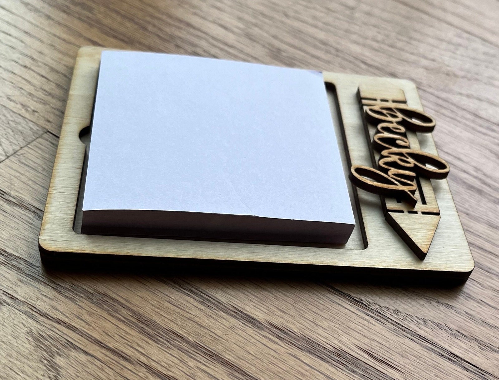 Personalized Wood Sticky Note Holder: Teacher Appreciation Gift, New ...