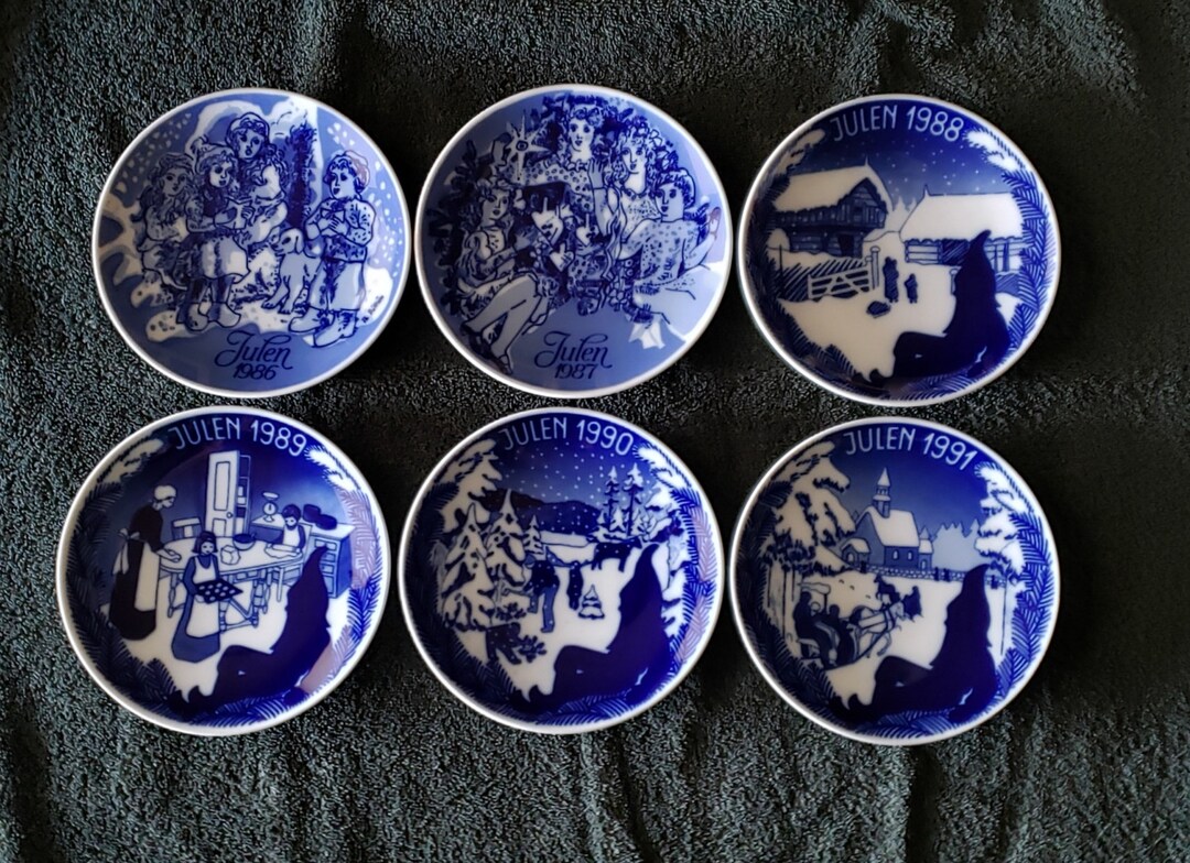 Norwegian Porsgrund Christmas Plates 1986-1991 set of 6 - Etsy