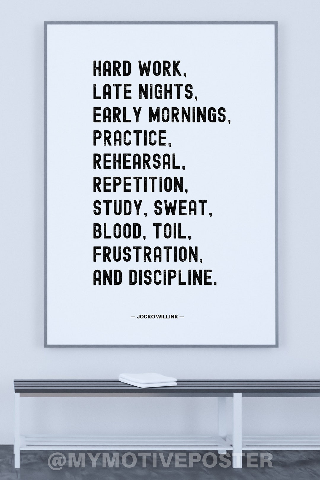 Jocko Willink - Hard Work and Discipline - Digital Printable Art Poster ...