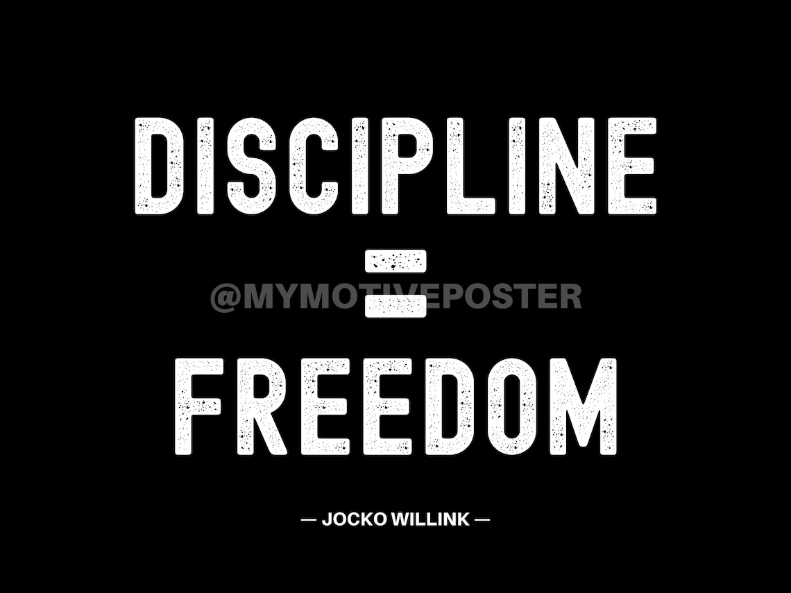 Jocko Willink - Discipline Equals Freedom Poster: Minimalist Typography ...