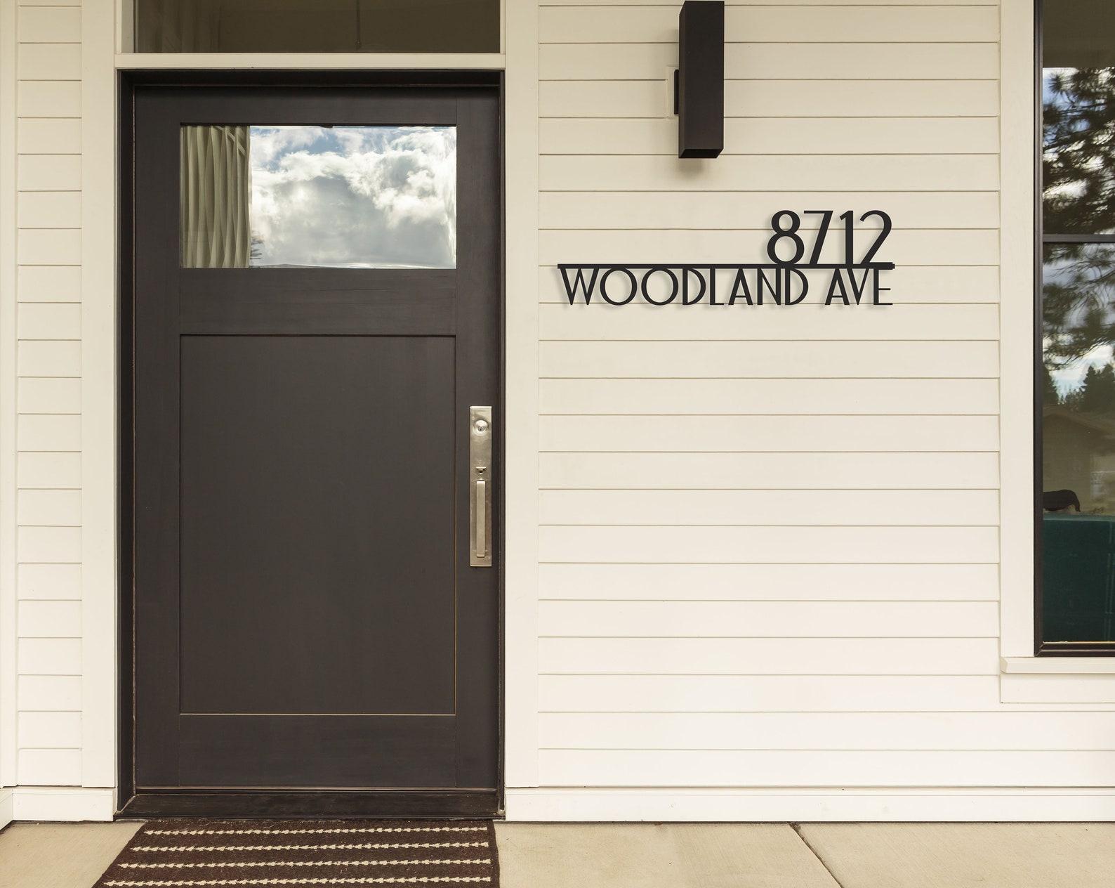 Modern House Number Address Sign, Modern Address Plaque, Modern Metal ...