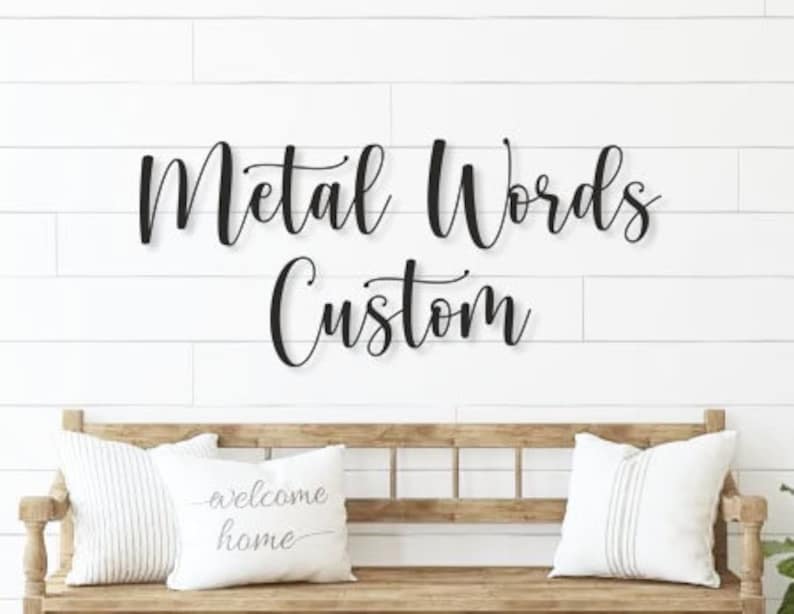 Custom Metal Words, Metal Letters, Your Custom Text, Modern Metal Words ...