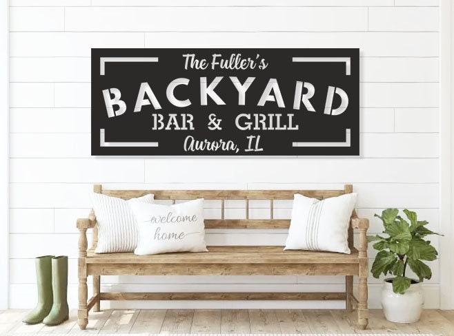 Poolside Oasis Metal Sign, Outdoor Backyard Pool Sign, Tiki Bar Sign ...