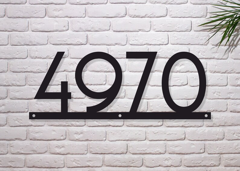 Modern House Numbers Address Sign, Metal Address Plaque, Outdoor House ...