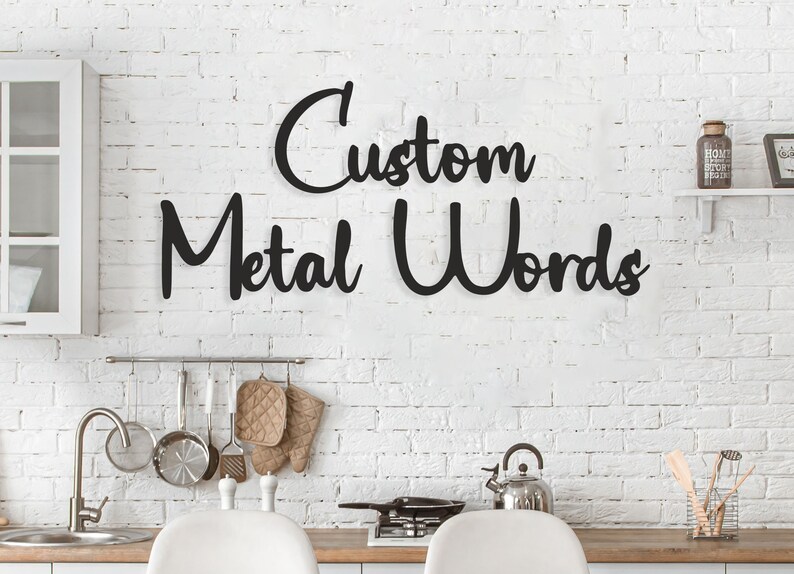 Custom Metal Words, Your Custom Text, Cursive Words for the Wall, Metal ...