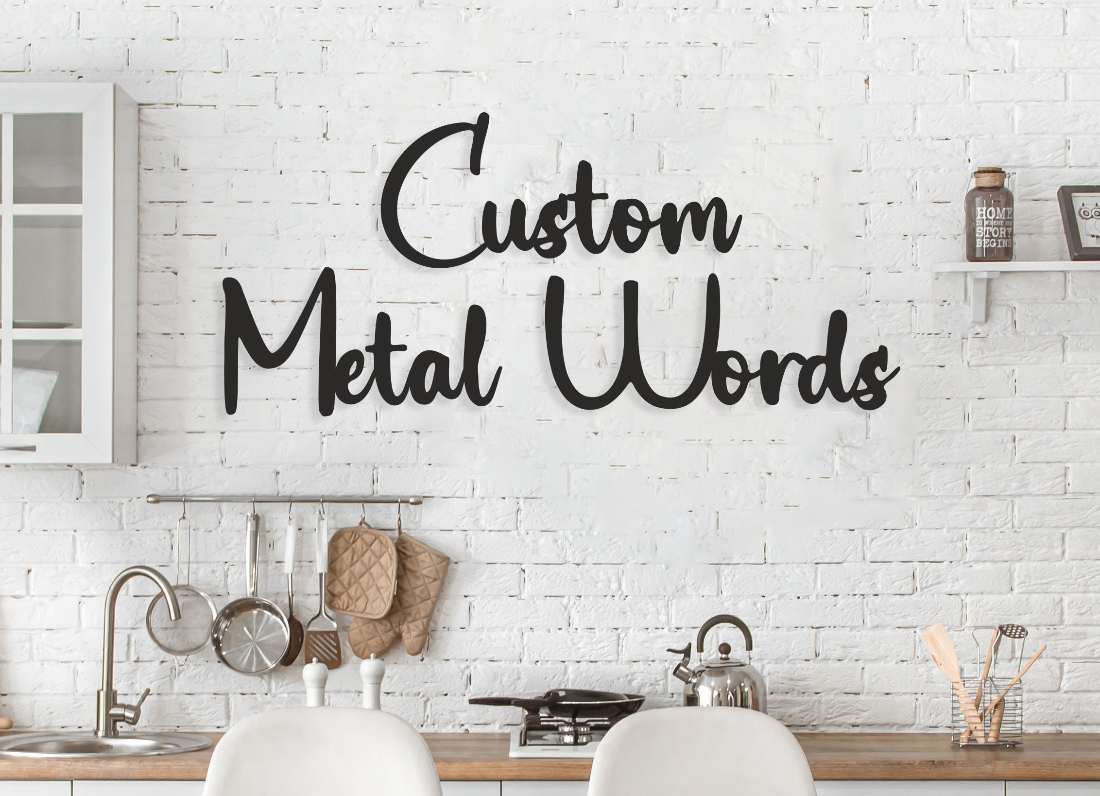 Custom Metal Words, Your Custom Text, Cursive Words for the Wall, Metal ...