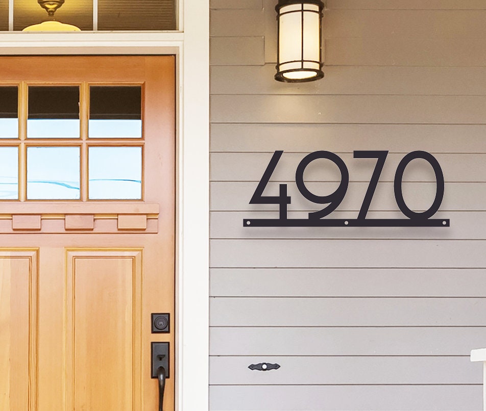 Large House Numbers, Modern Address Sign, Metal Address Plaque, Outdoor ...