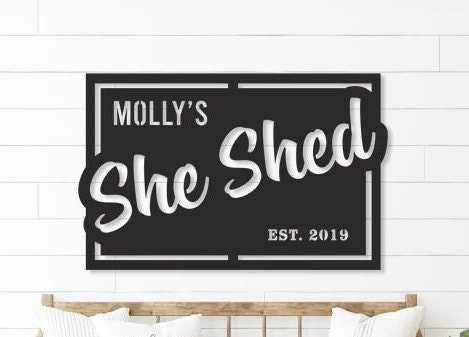 She Shed Sign, Mother Gift, Metal Outdoor Sign for She Shed Retreat ...