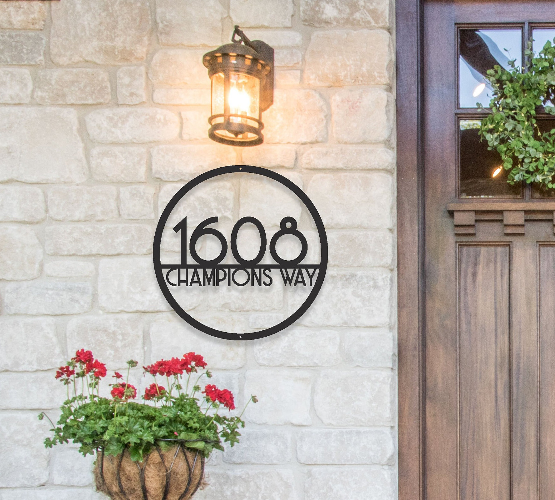 EU Modern House Number Address Sign, Round Metal House Numbers, Custom ...