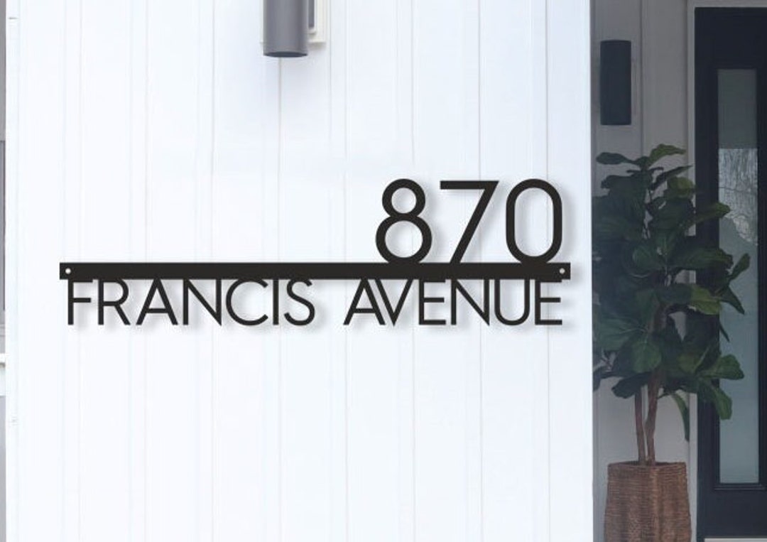 Modern House Number Address Sign, Large House Numbers, Metal Address ...