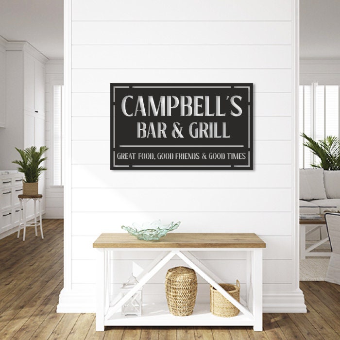 Backyard Bar and Grill Metal Sign, Family BBQ Sign, Backyard Decor ...