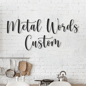 Custom Metal Words, Metal Letters, Your Custom Text, Modern Metal Words ...