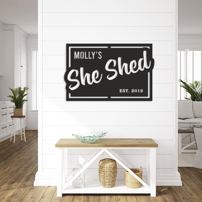 She Shed Sign, Mother Gift, Metal Outdoor Sign for She Shed Retreat ...