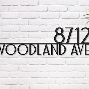 Modern House Number Address Sign, Modern Address Plaque, Modern Metal ...