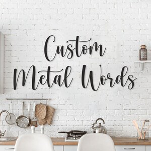 Custom Metal Words, Metal Letters, Your Custom Text, Modern Metal Words ...