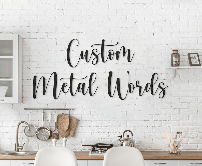 Custom Metal Words, Metal Letters, Your Custom Text, Modern Metal Words ...