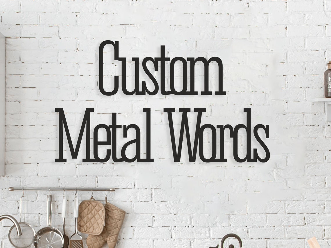 Custom Metal Words, Your Custom Text, Metal Words for the Wall, Modern ...