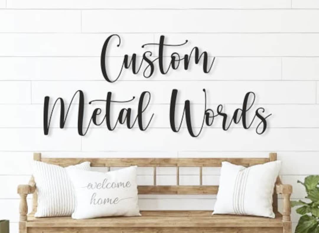 Custom Metal Words, Metal Letters, Your Custom Text, Modern Metal Words ...