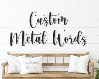 Custom Metal Words, Your Custom Text, Cursive Words for the Wall ...