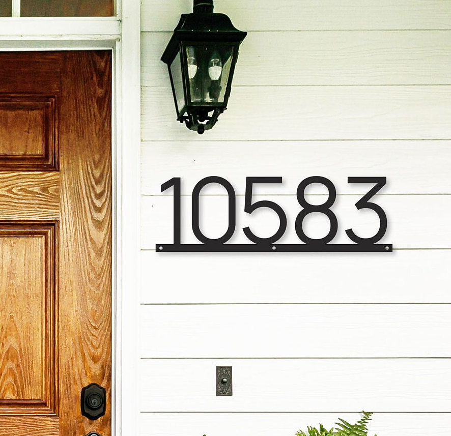 Modern House Number Address Sign, Outdoor House Numbers, Metal Address ...
