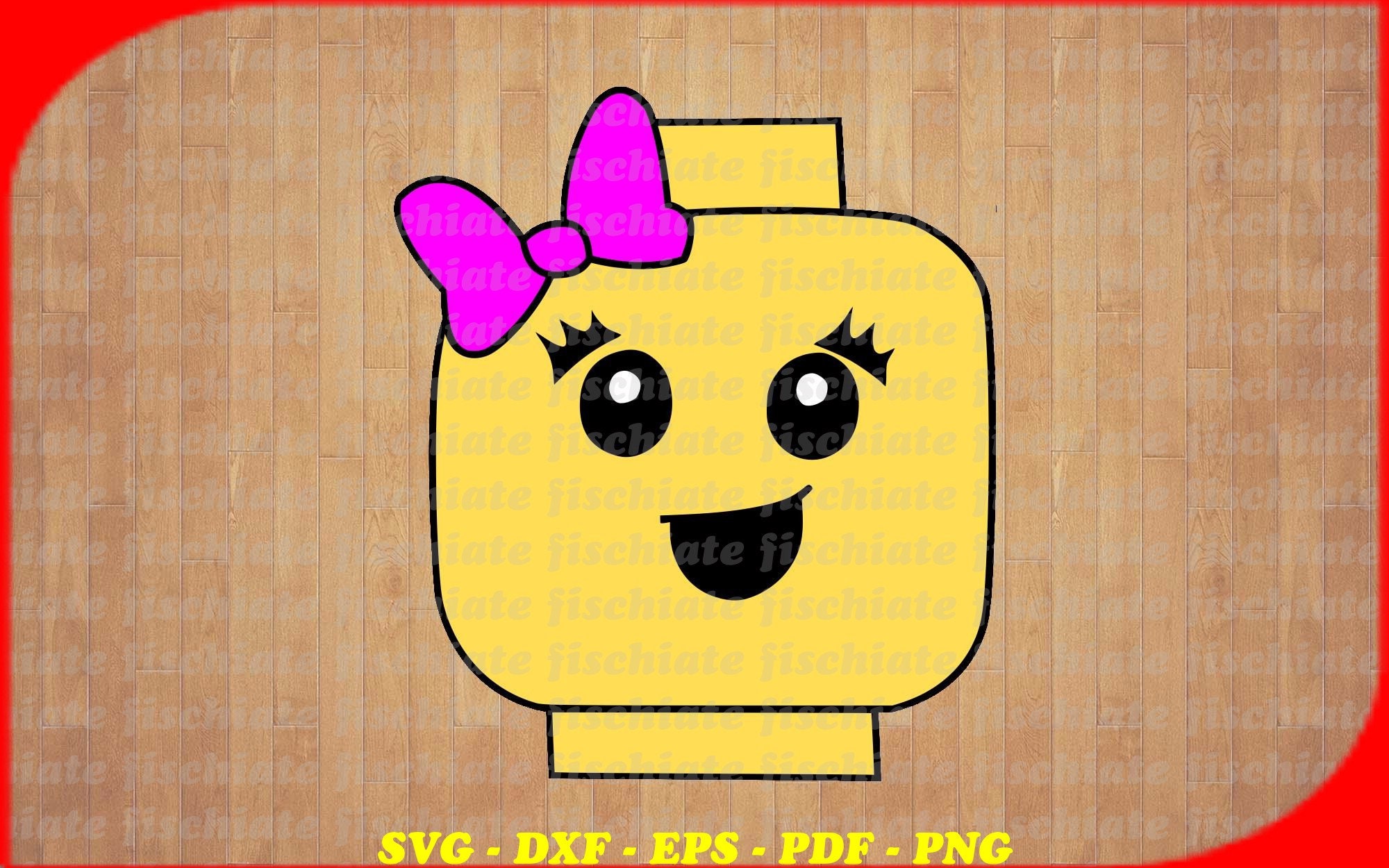 Lego Girl Head con arco SVG svg dxf Cricut Silhouette Cut | Etsy