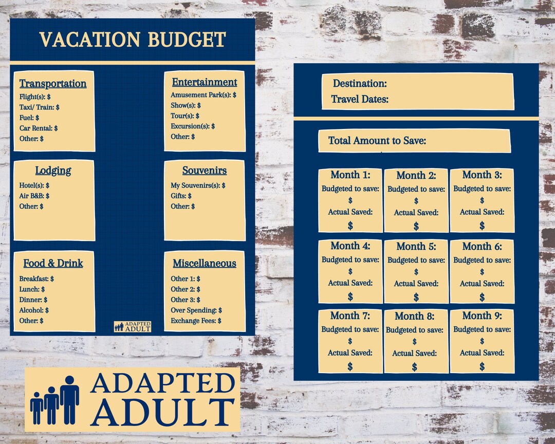 Vacation Budget Planner & Savings Guide : Immediate Download, Easy to ...