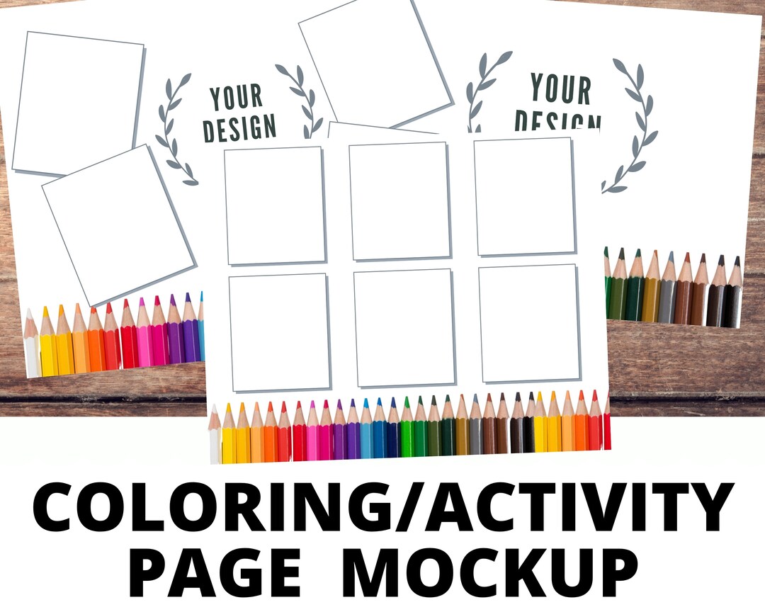 Coloring Pages Mockup Designs, Activity Pages Mock Up, Coloring ...