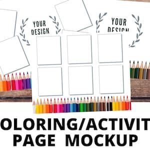 Coloring Pages Mockup Designs, Activity Pages Mock Up, Coloring ...