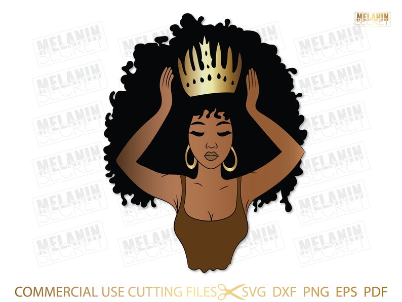 Afro Queen With Crown SVG Diva Queen Boss Lady Black - Etsy Canada