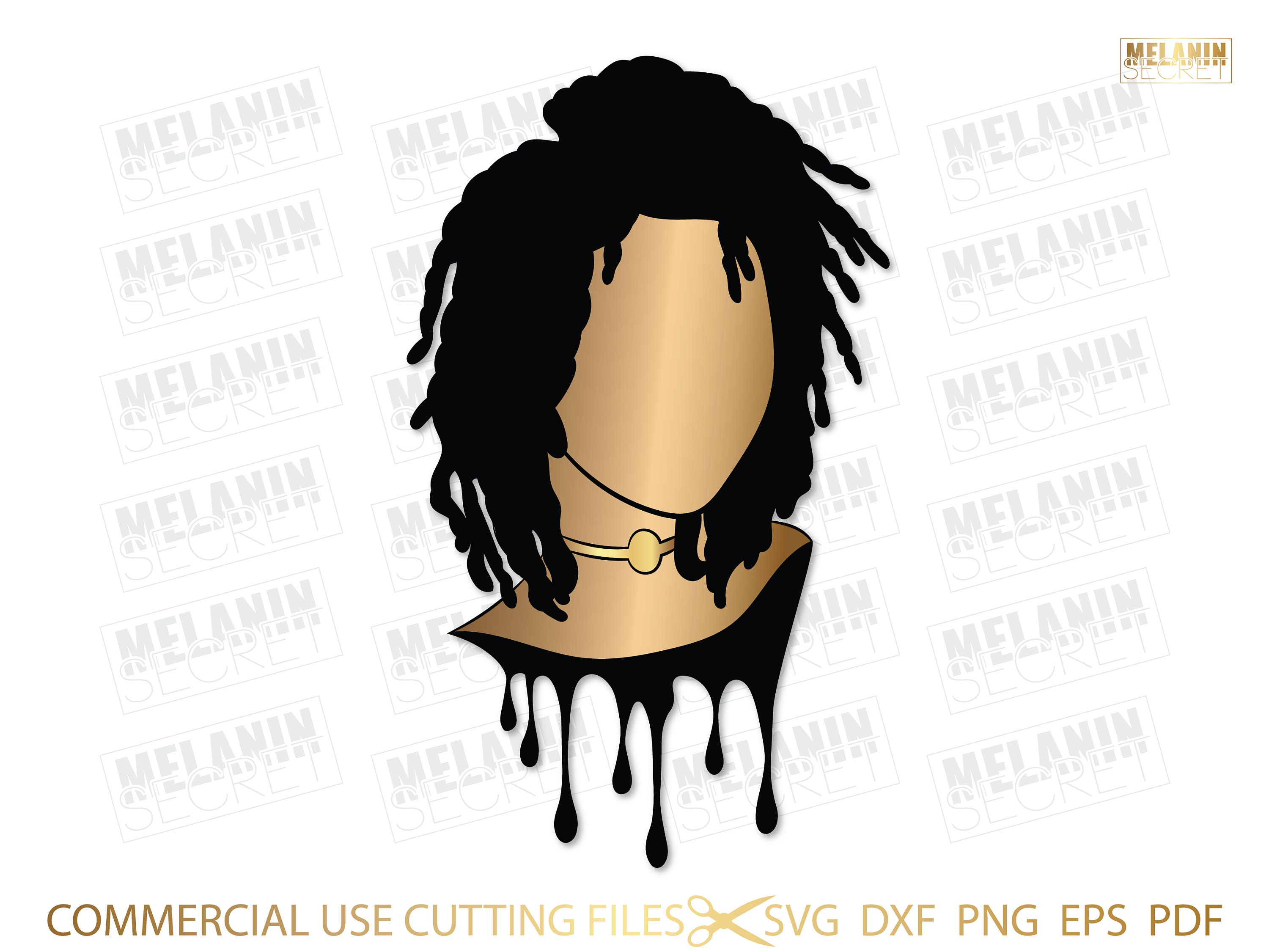 Afro Locs Drip SVG Afro SVG African American Woman Svg Afro - Etsy