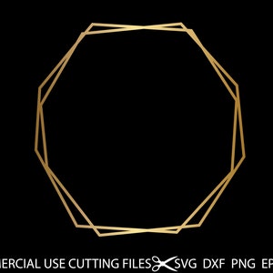 Octagon Wreath SVG Octagon Frame Gold Octagon Monogram SVG - Etsy