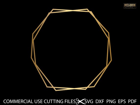 Octagon Wreath SVG Octagon Frame Gold Octagon Monogram SVG | Etsy