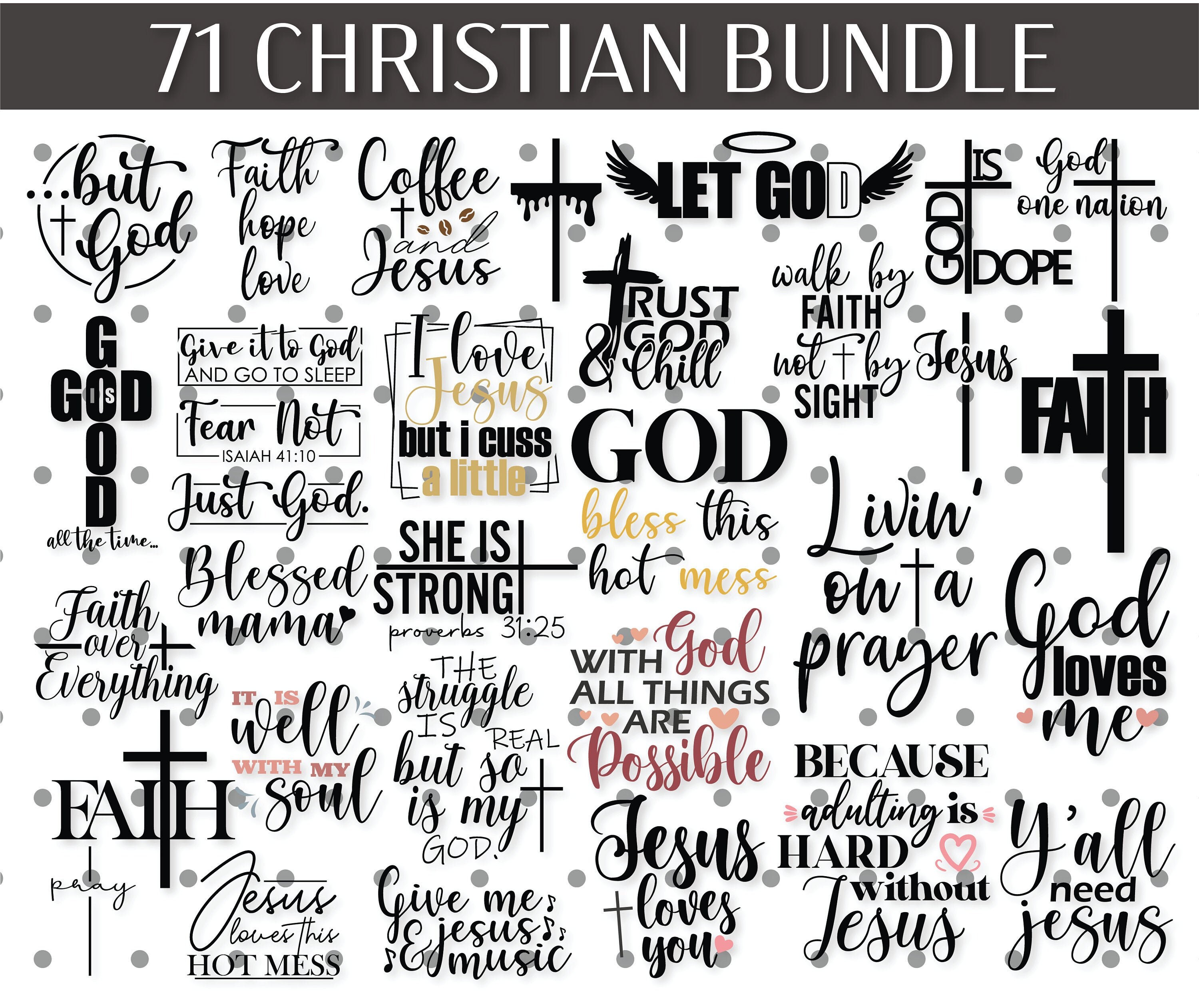 71 Christian & God Bundle SVG Designs Jesus Svg Religious | Etsy