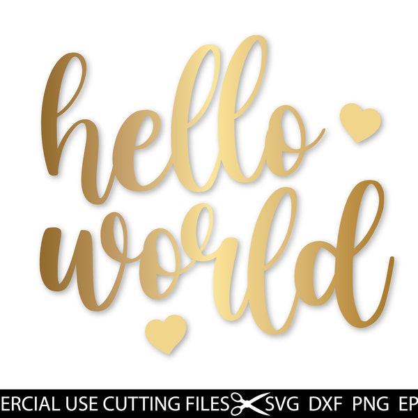 Hello World Svg - Etsy