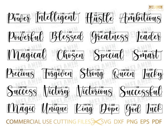 Powerful Words Bundle SVG Power Svg Dope Svg Hustle Svg - Etsy