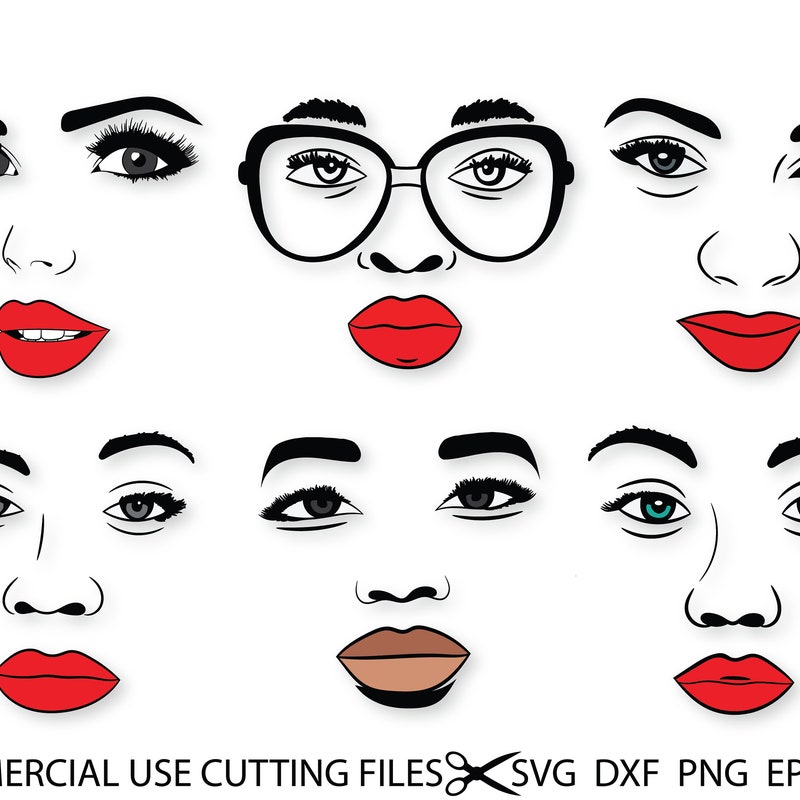 Woman Face Svg - Etsy