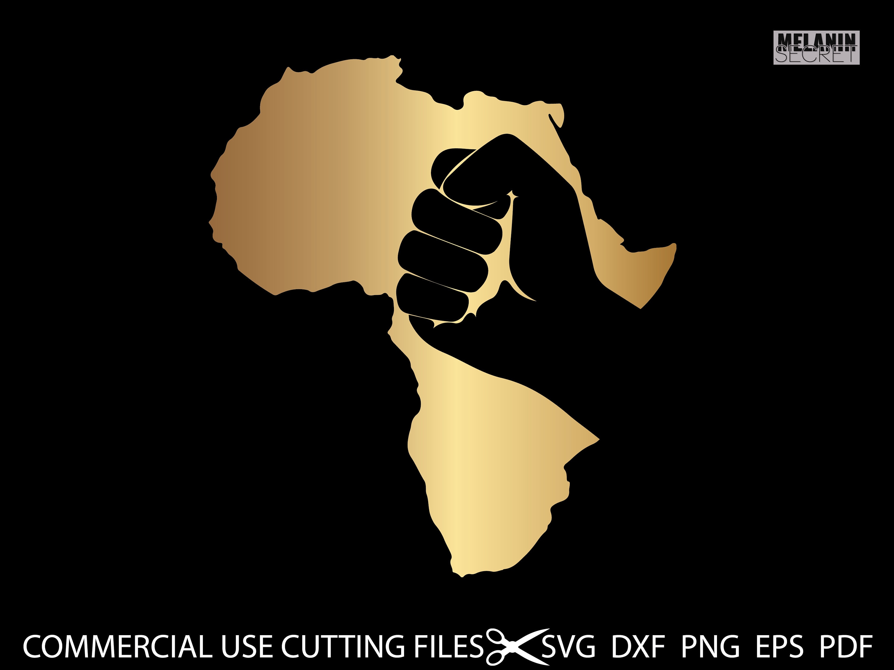 Africa Gold Map SVG Africa Map Svg Africa Svg Black Svg | Etsy