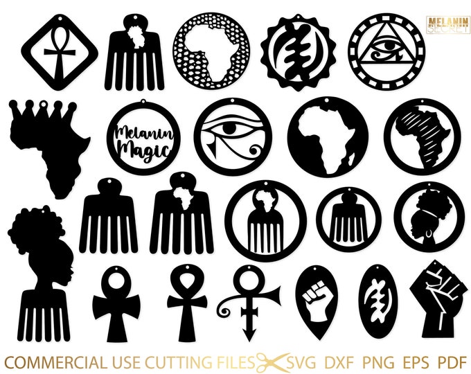 22 Earrings Bundle SVG, Afro Comb Svg, Afro Pick Svg, Afro Svg ...