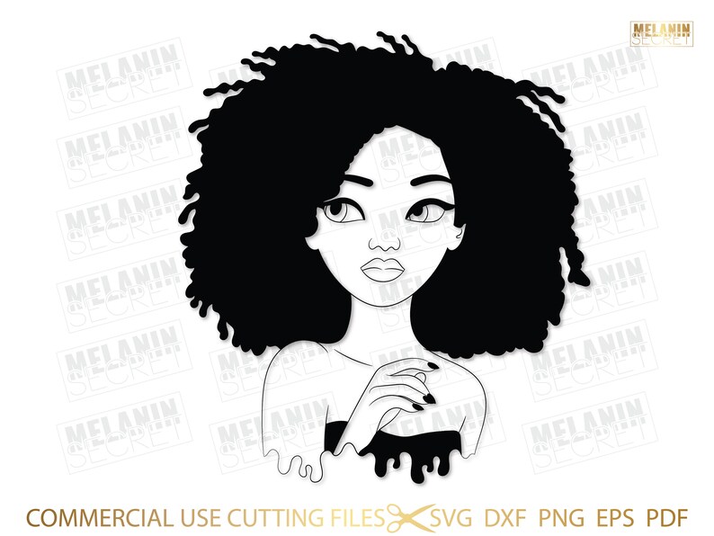 Afro Queen Cartoon SVG Diva Queen Boss Lady Black Woman - Etsy