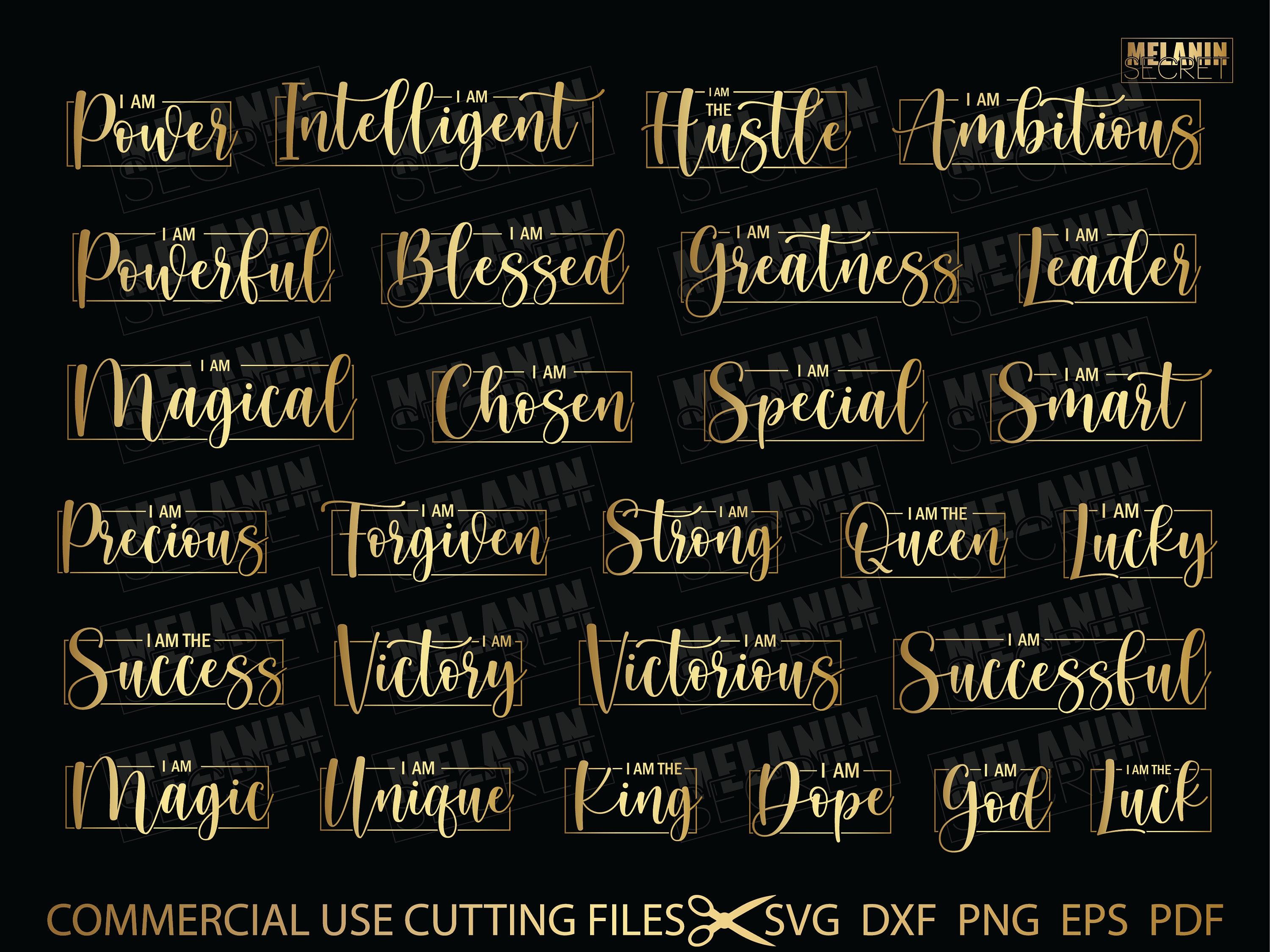 Powerful Words Bundle SVG Power Svg Dope Svg Hustle Svg - Etsy