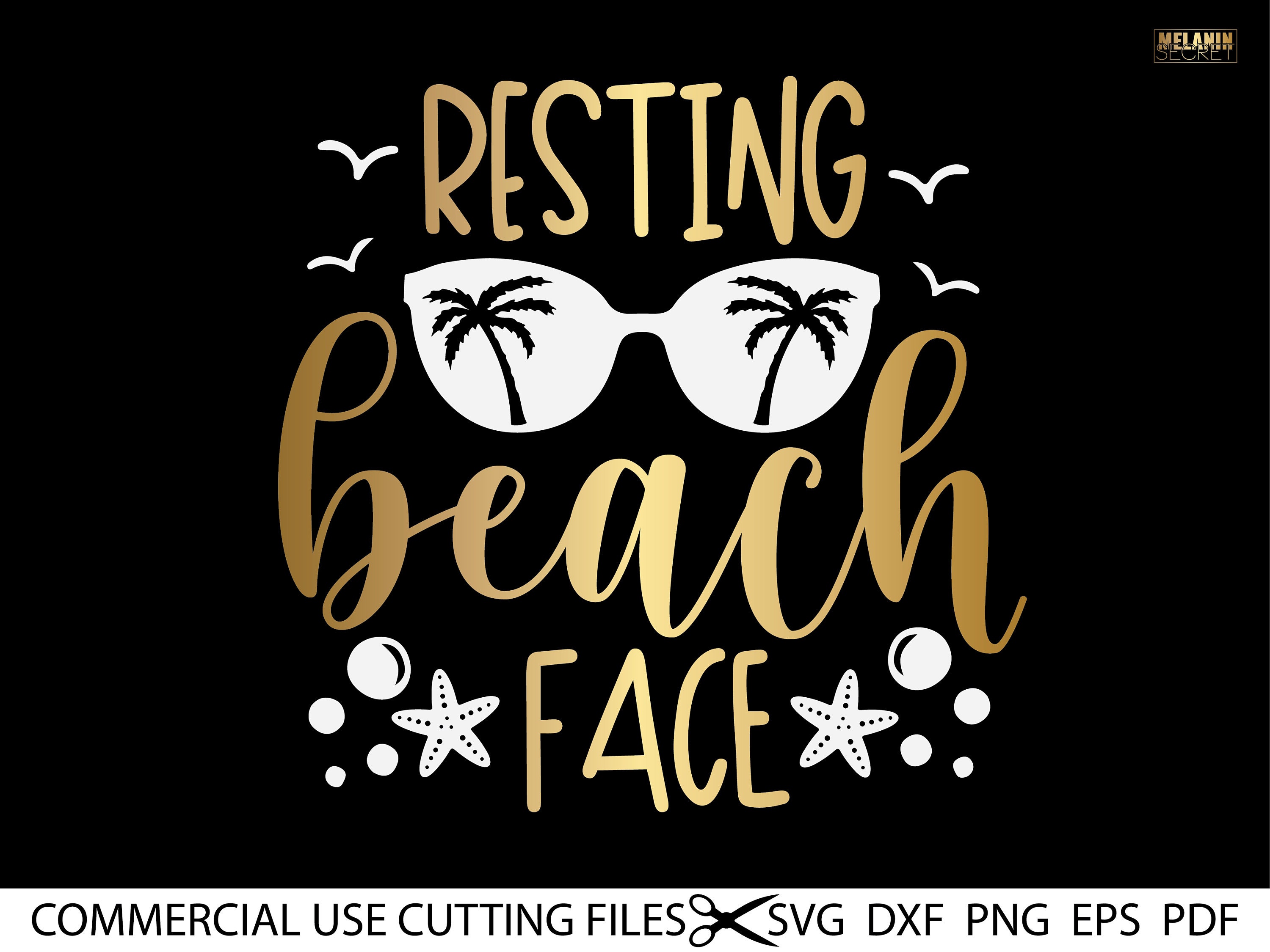 Resting Beach Face SVG Summer Svg Beach Svg Summertime - Etsy