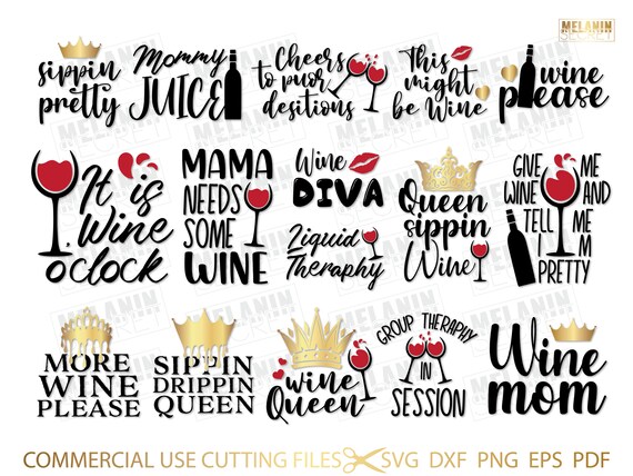 Wine Bundle SVG Wine Lovers Drinking Wine Svg Wine Decal - Etsy