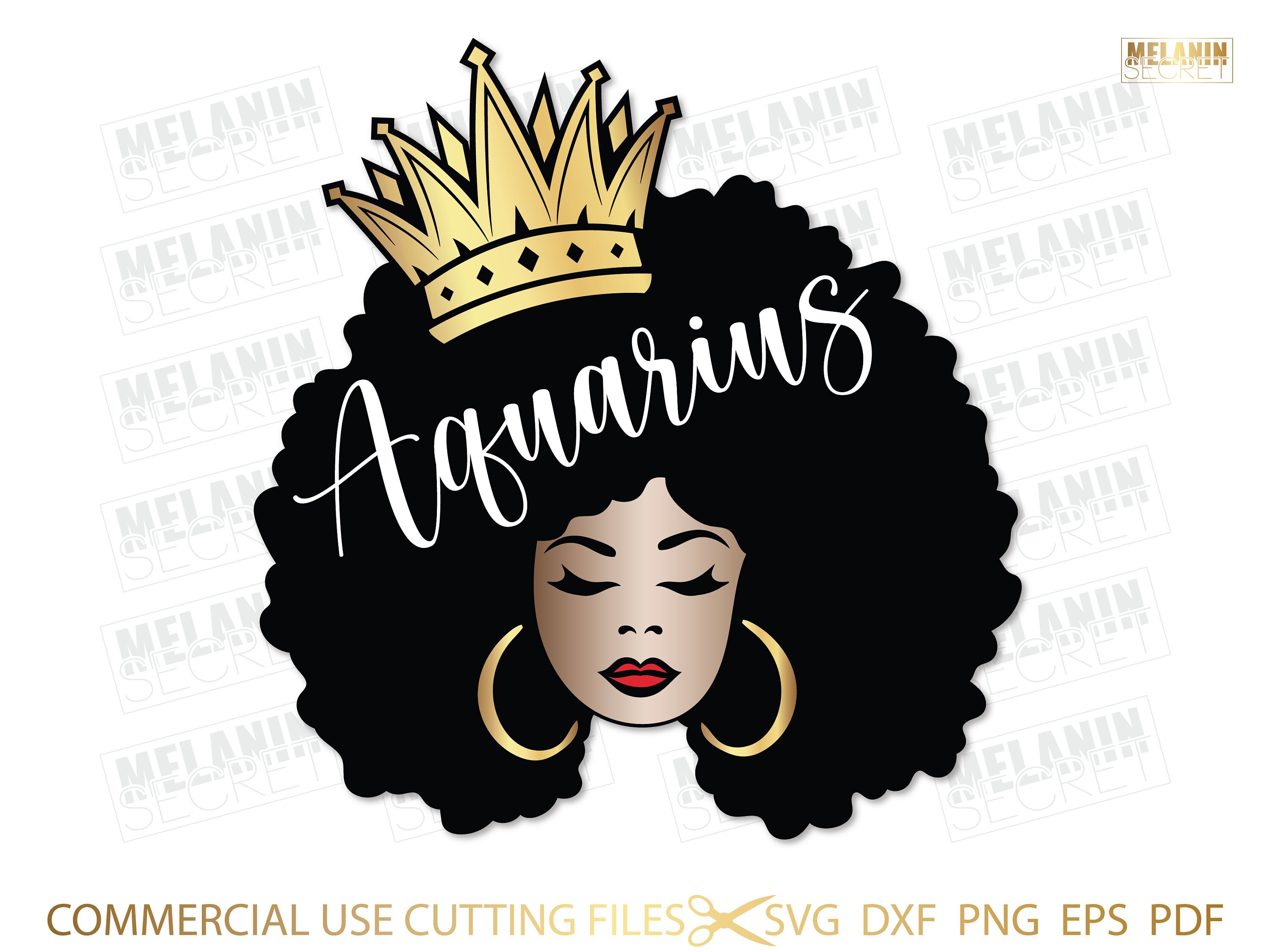 Aquarius Queen SVG Aquarius Svg Afro Svg Birthday Gift Svg | Etsy Australia